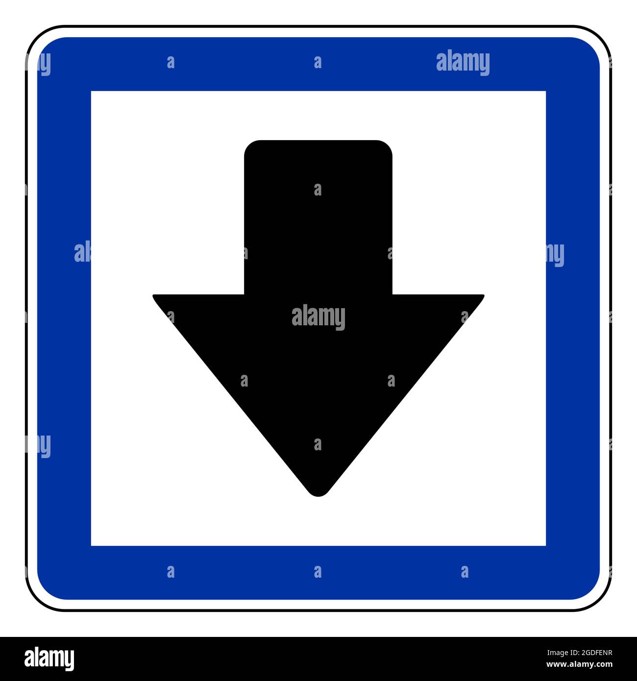 Down arrow and road sign Stock Photo - Alamy