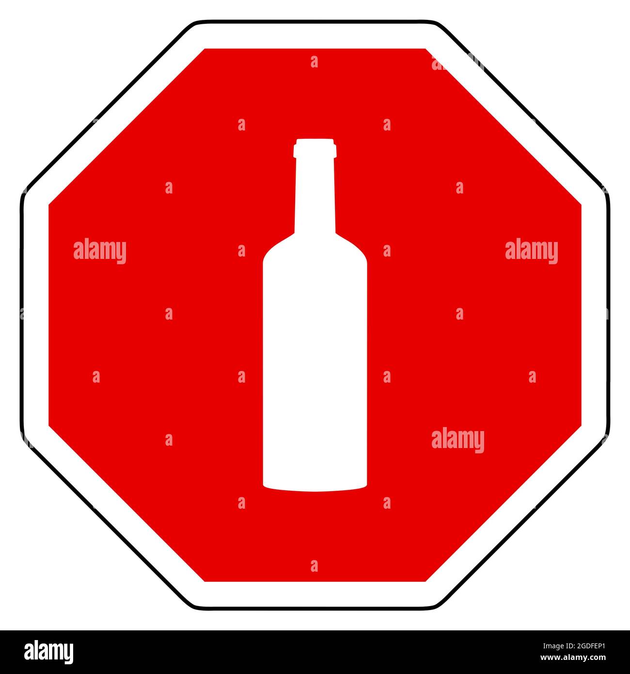 Bottle and stop sign Stock Photo - Alamy