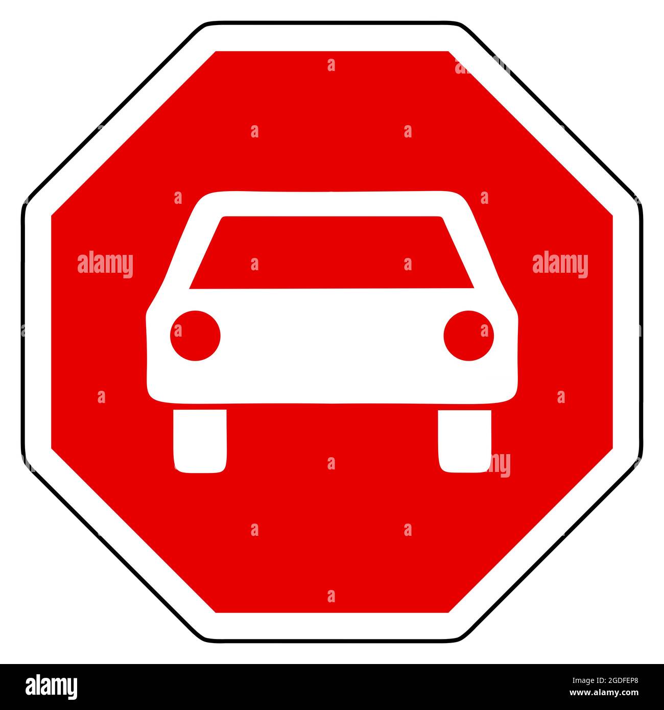 Car and stop sign Stock Photo - Alamy