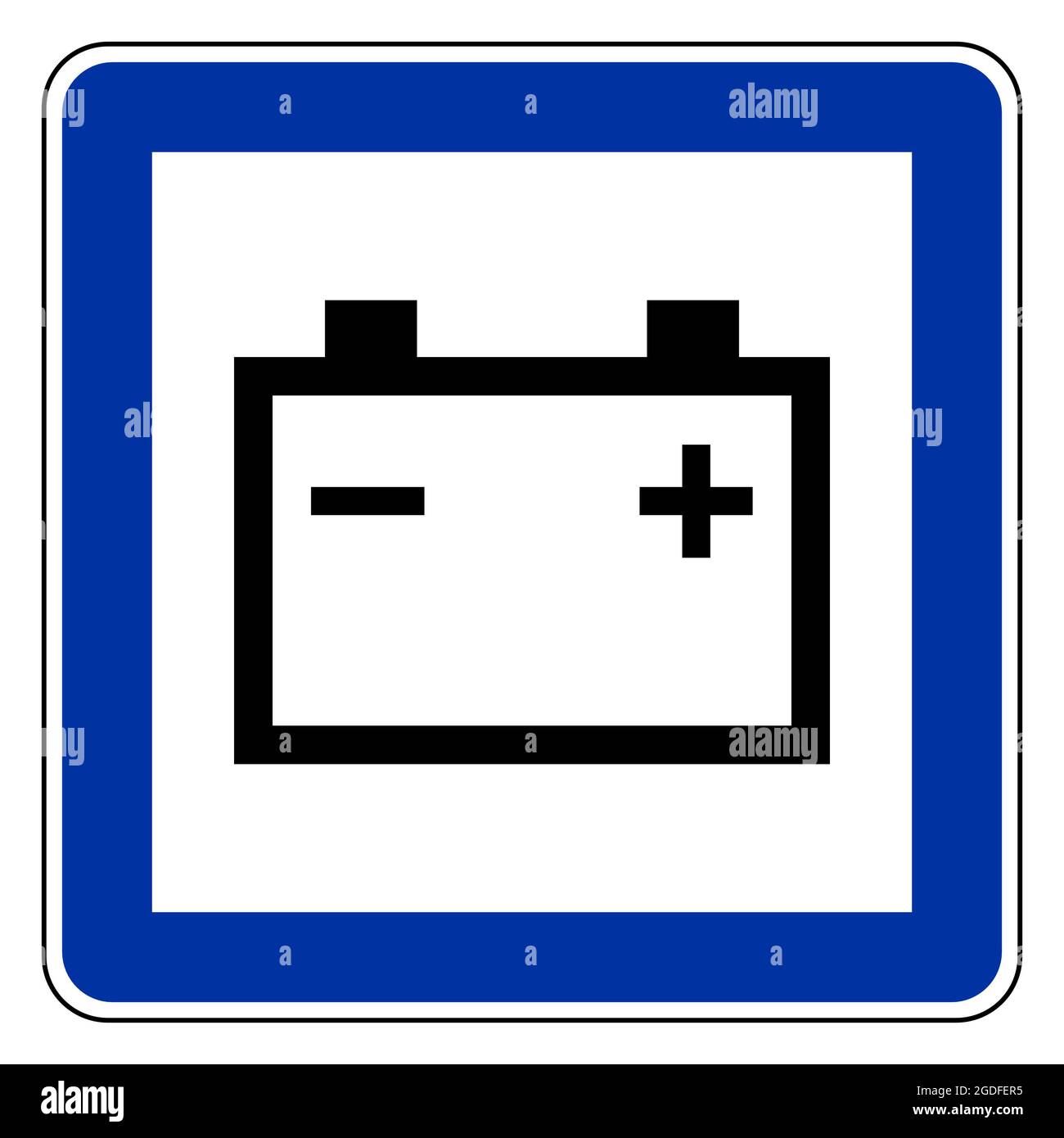 Car battery and road sign Stock Photo - Alamy