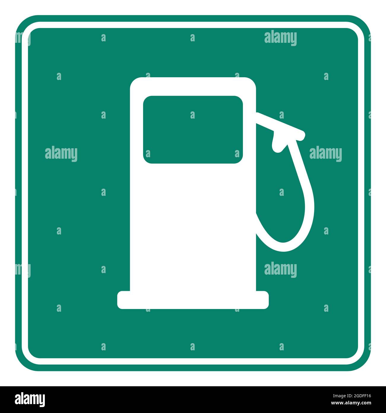 Gas station and road sign Stock Photo - Alamy