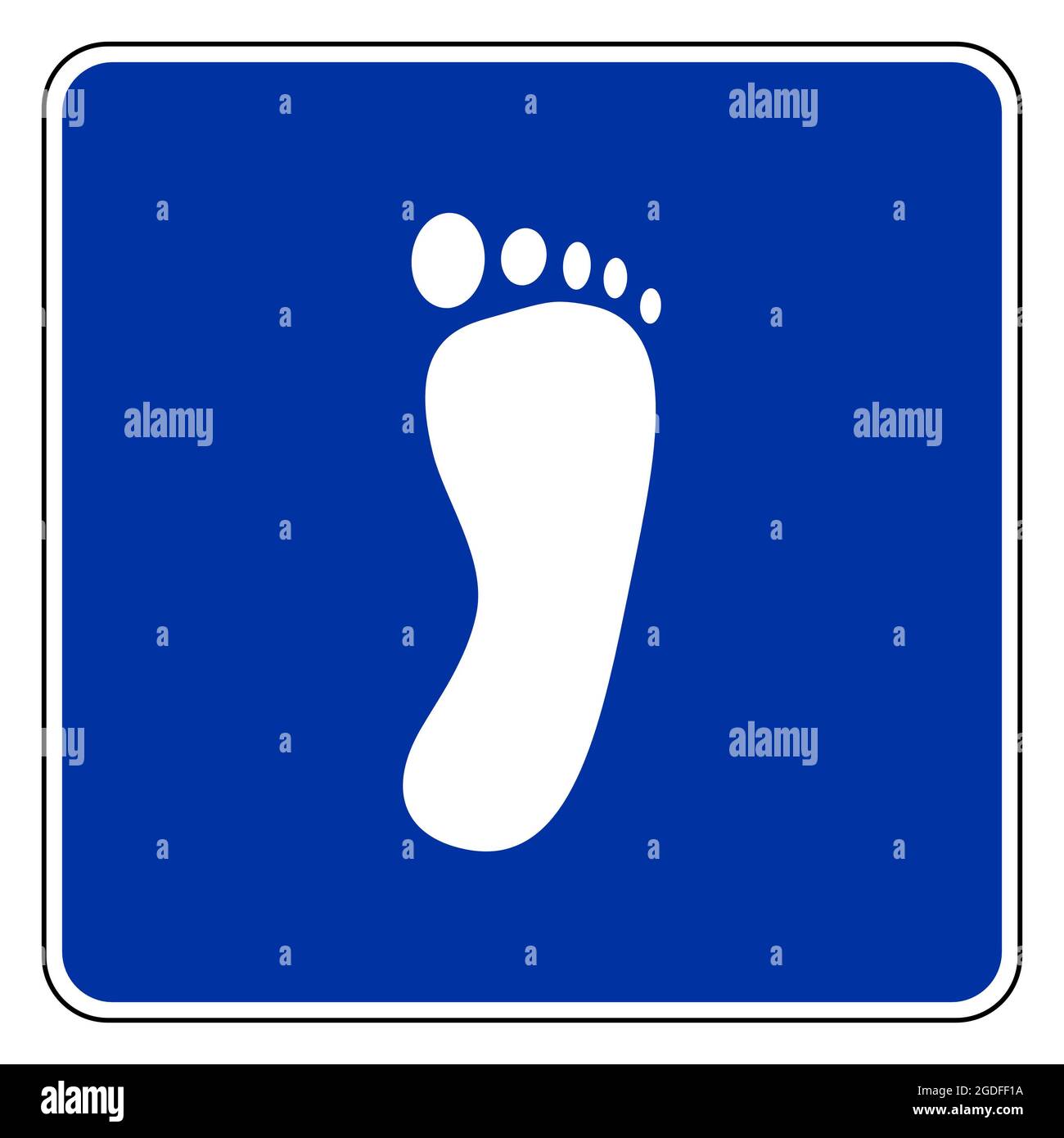 Foot and road sign Stock Photo - Alamy