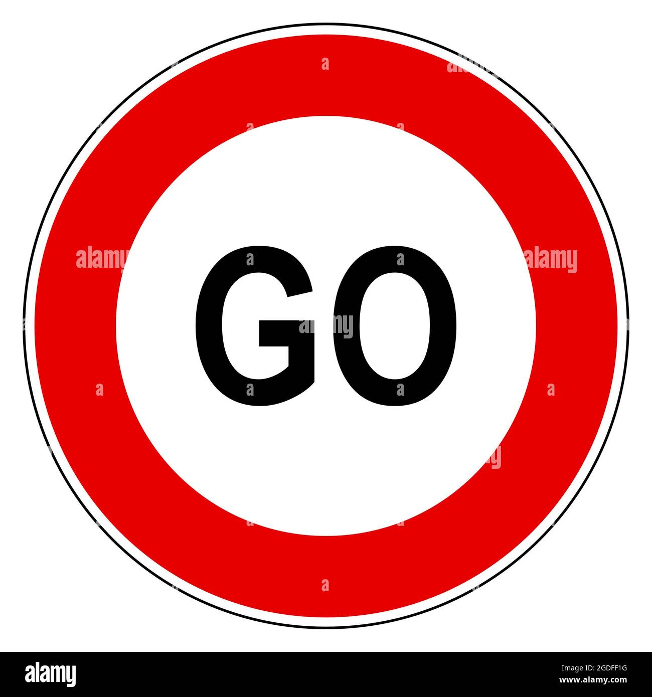 Go and prohibition sign Stock Photo - Alamy