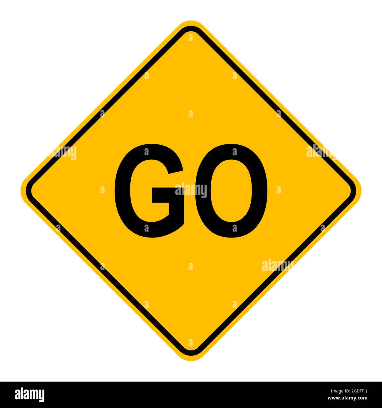 Go and road sign Stock Photo - Alamy