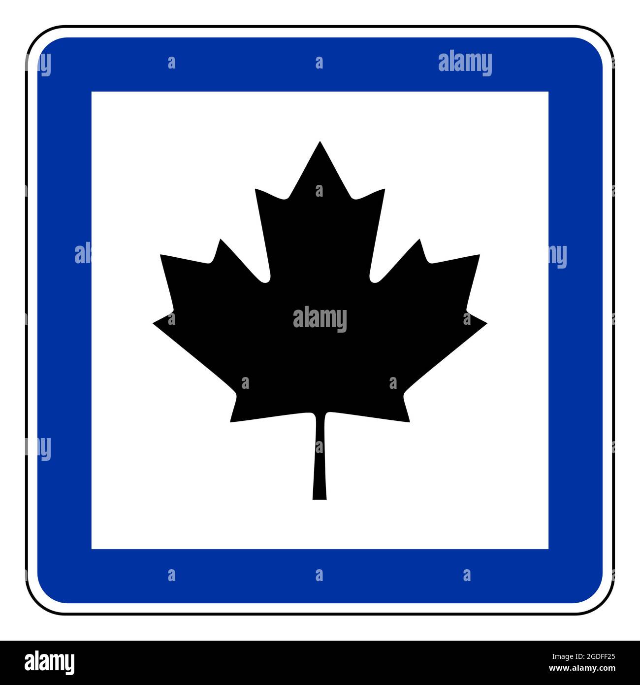 Maple leaf and road sign Stock Photo - Alamy