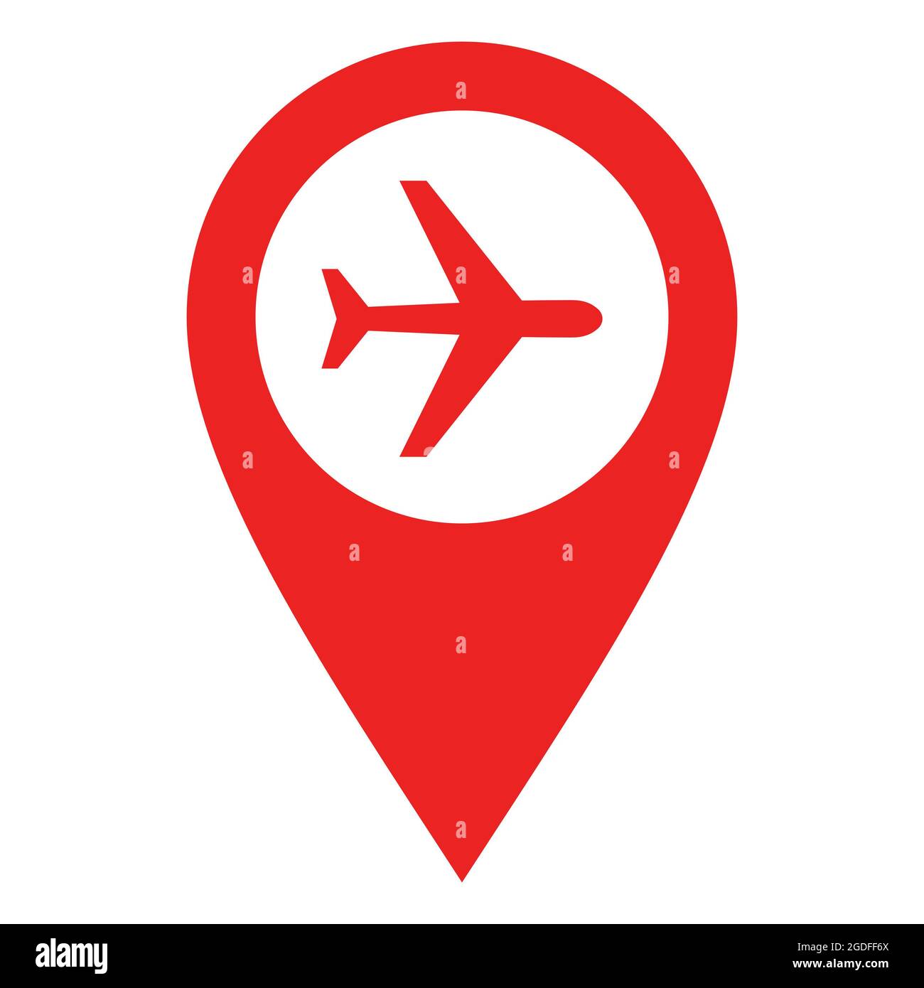Airplane and location pin Stock Photo - Alamy