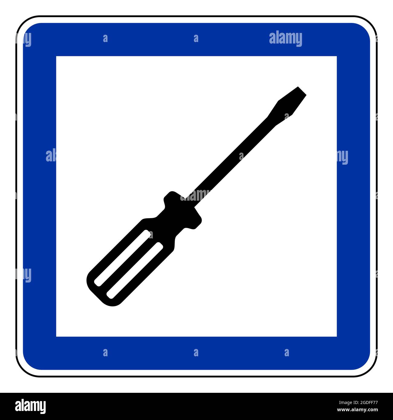 Screwdriver and road sign Stock Photo - Alamy