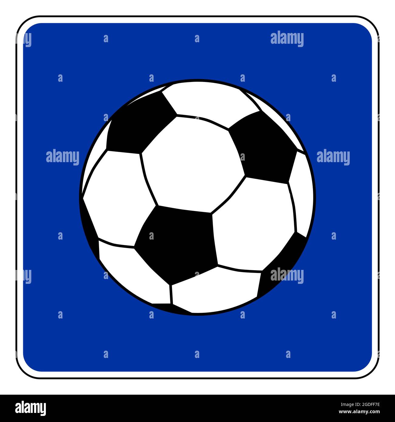 Soccer ball and road sign Stock Photo - Alamy