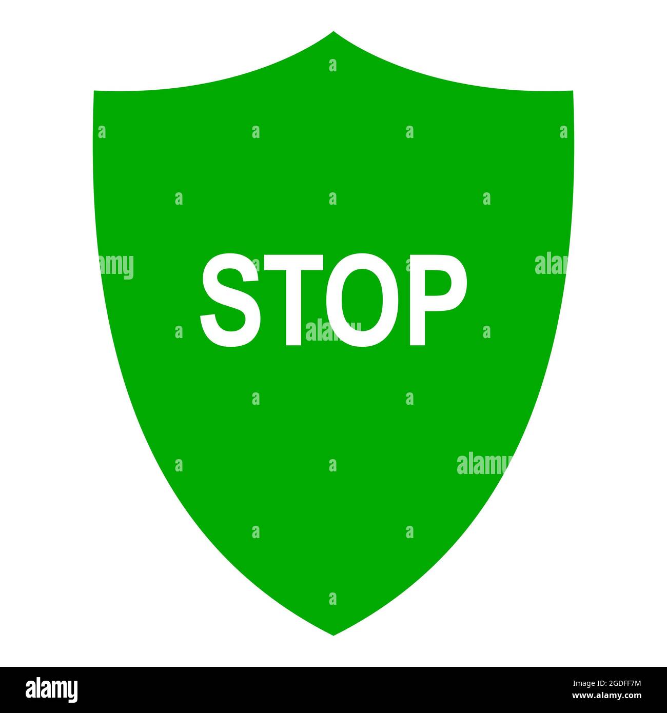 Stop and shield Stock Photo - Alamy