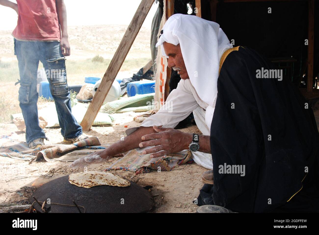 MITZPE RAMON, ISRAEL - Apr 08, 2008: Bedouin in the Negev desert in ...