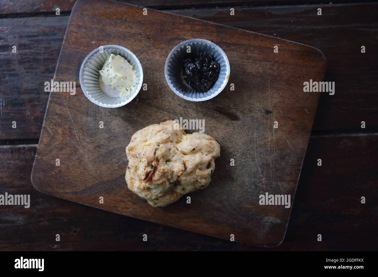 Scone with jam Stock Photo - Alamy