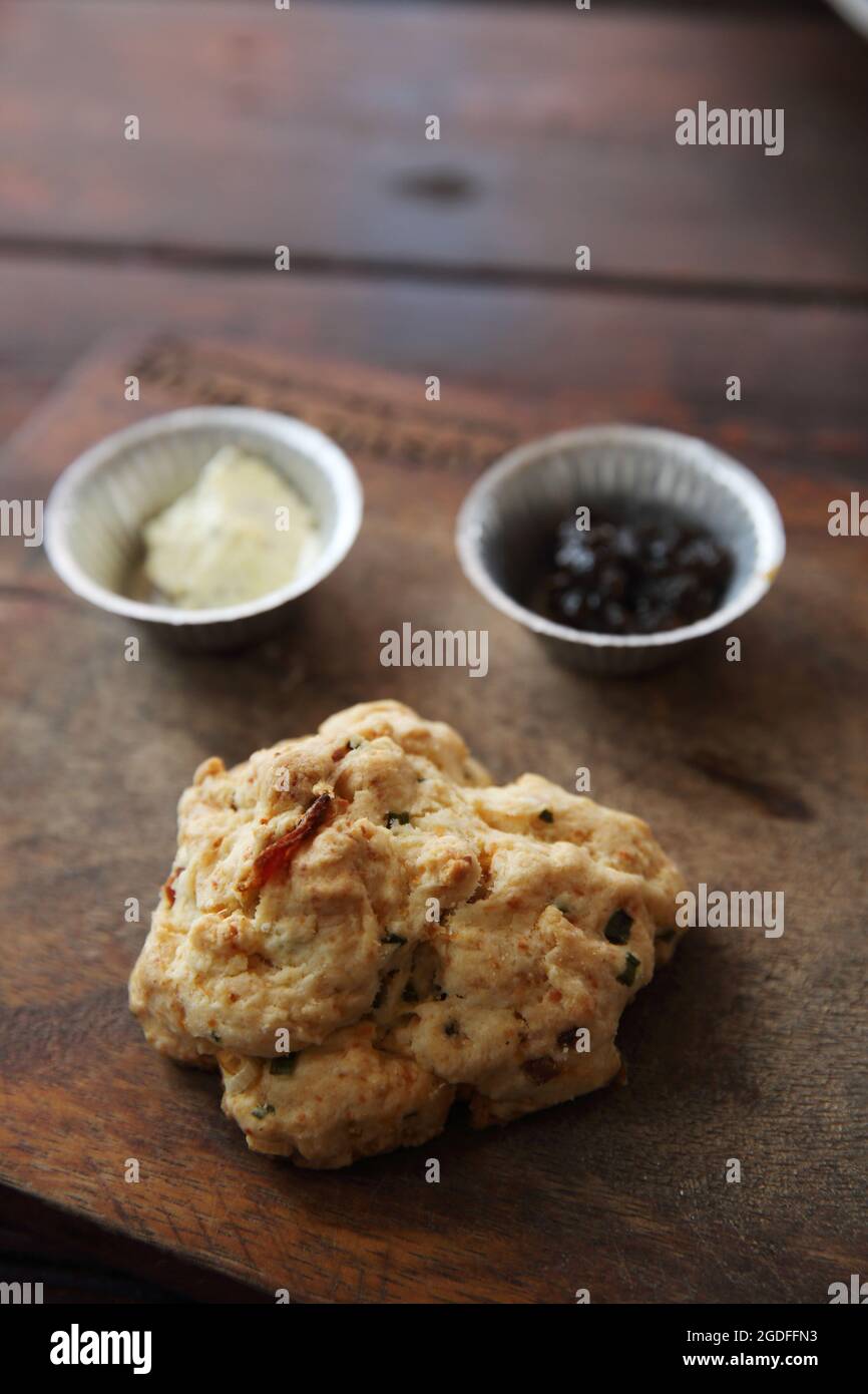 Scone with jam Stock Photo - Alamy