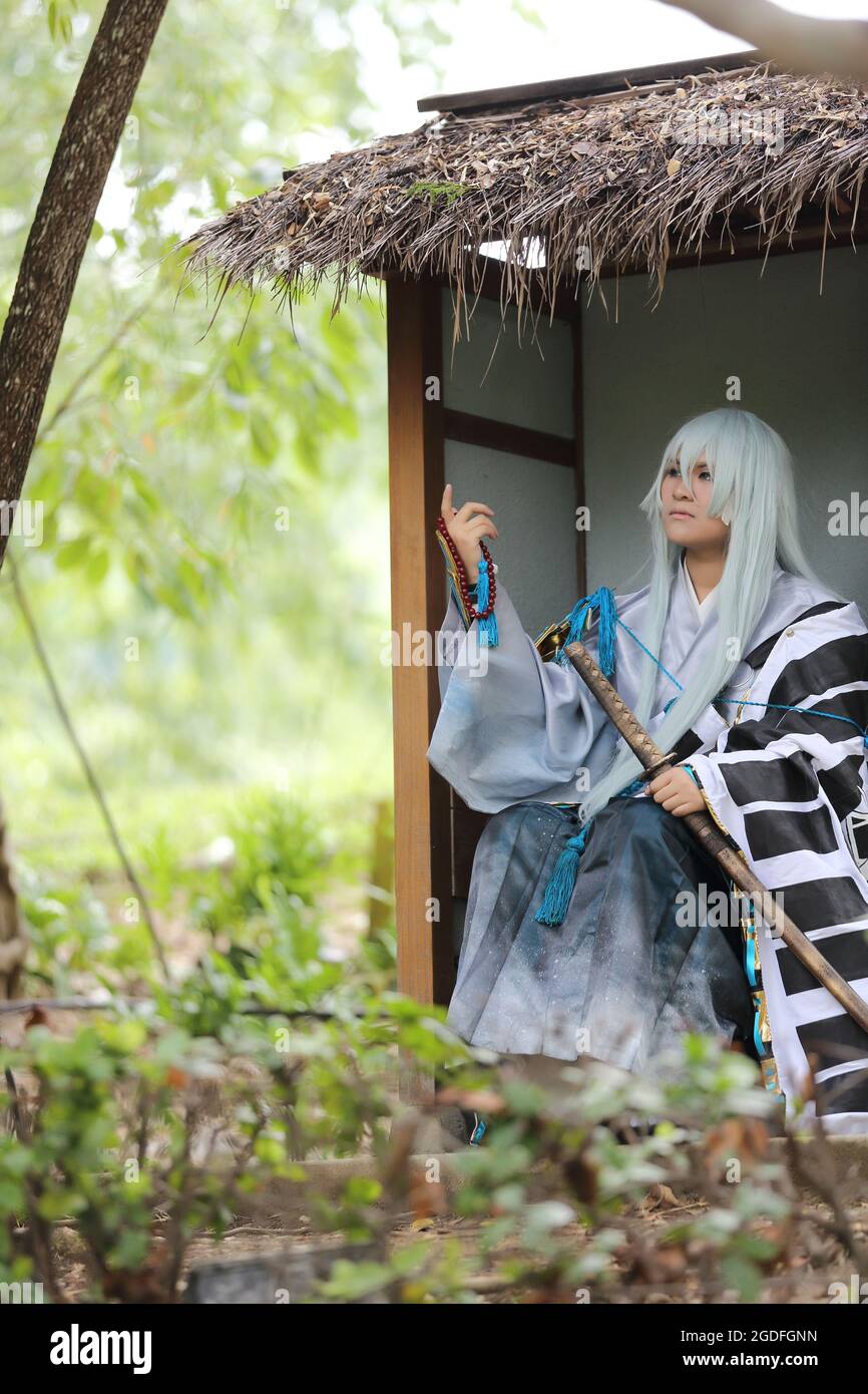 samurai cosplay in nature Stock Photo - Alamy