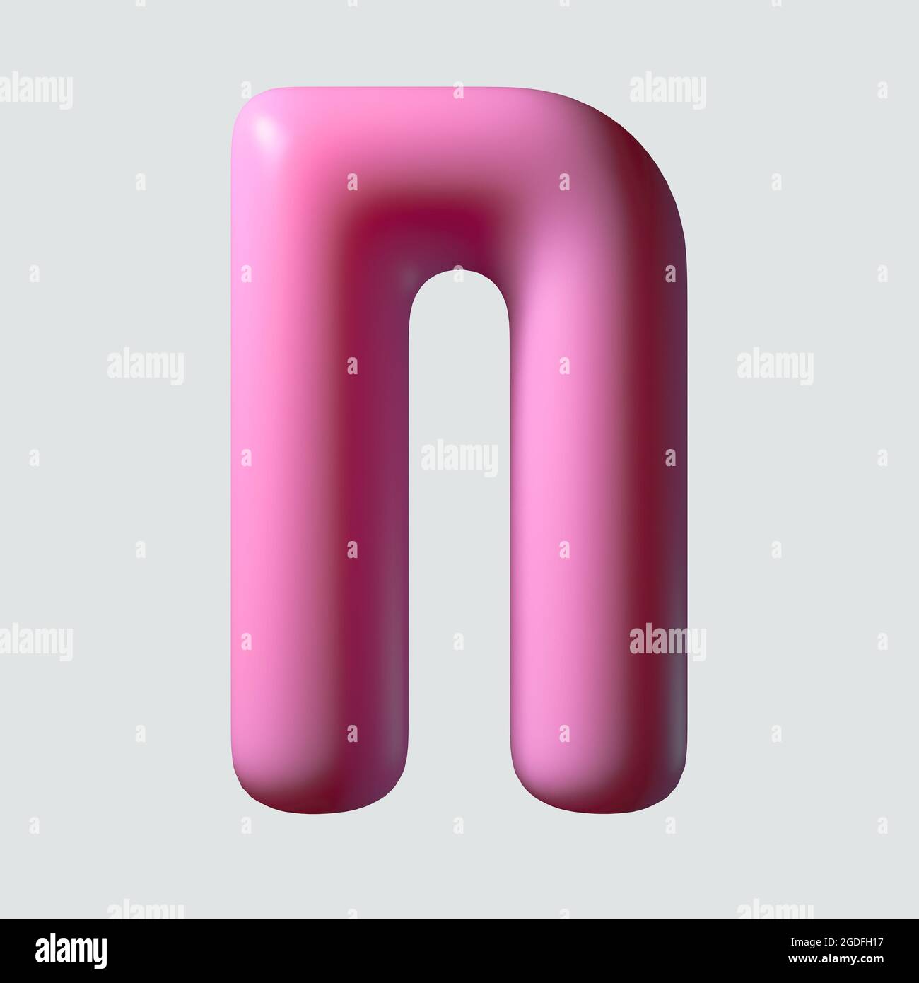 A concept letter N made of chewing gum material on an isolated ...