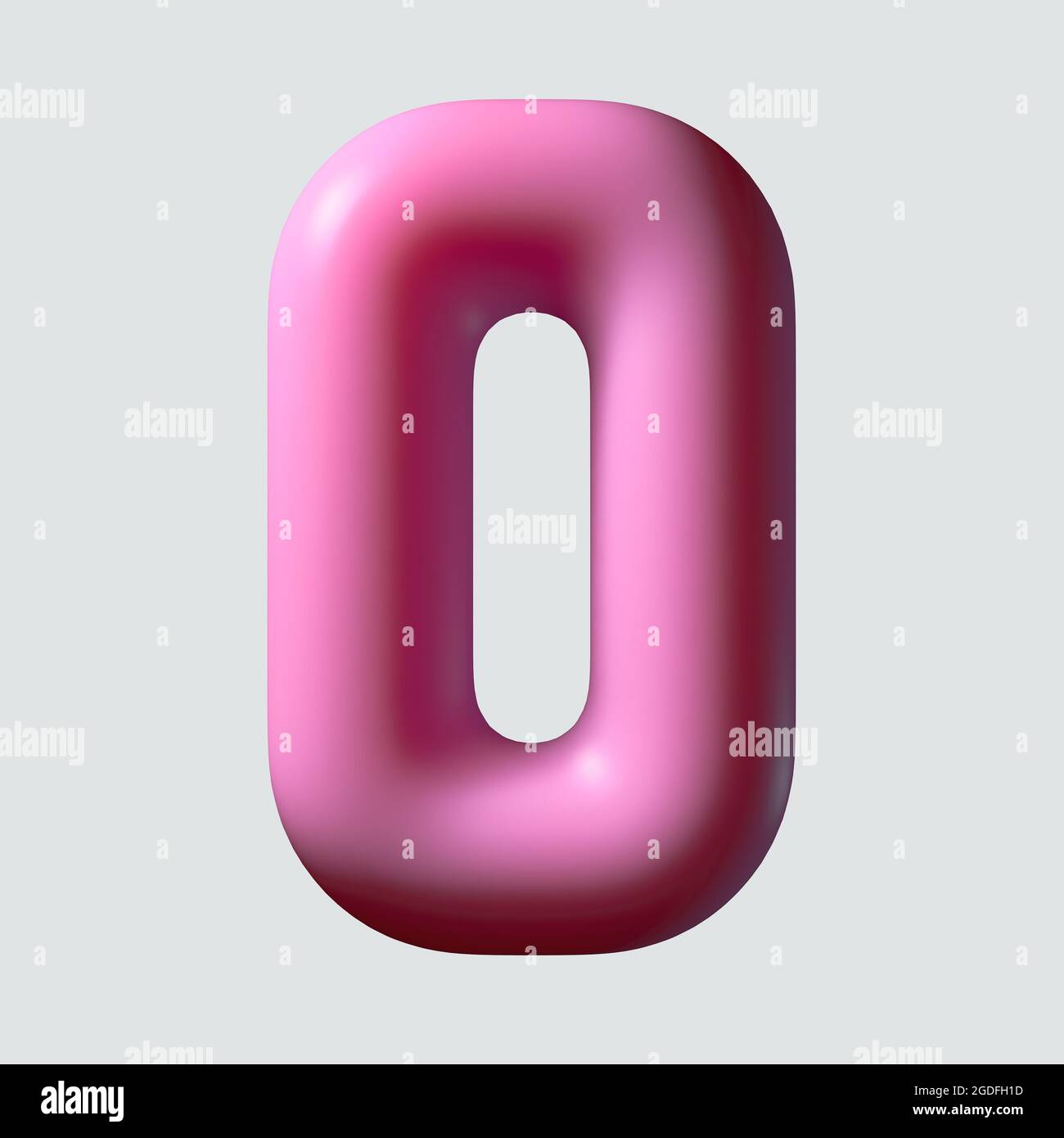 A concept letter O made of chewing gum material on an isolated ...