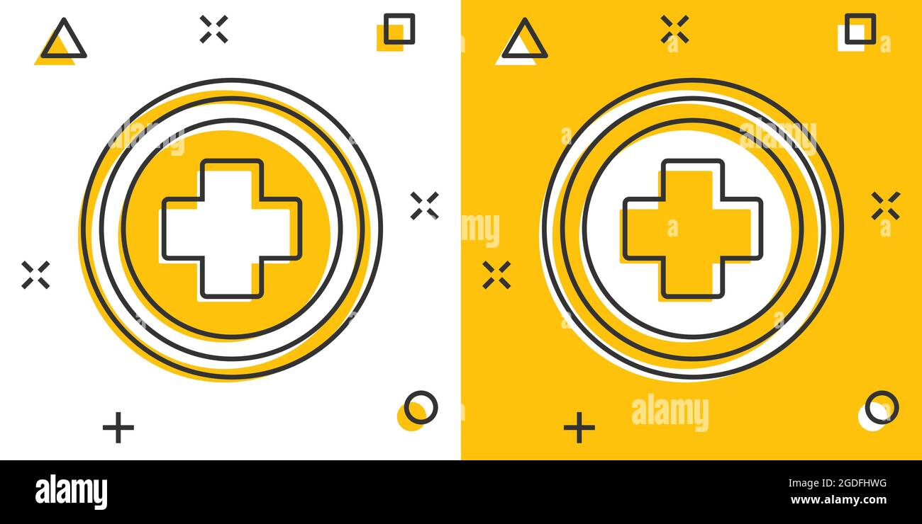 Vector cartoon medical health icon in comic style. Medicine hospital ...