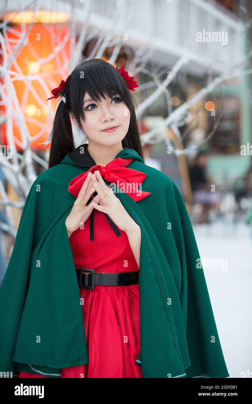 a portrait of beautiful female santa in christ mas Stock Photo - Alamy