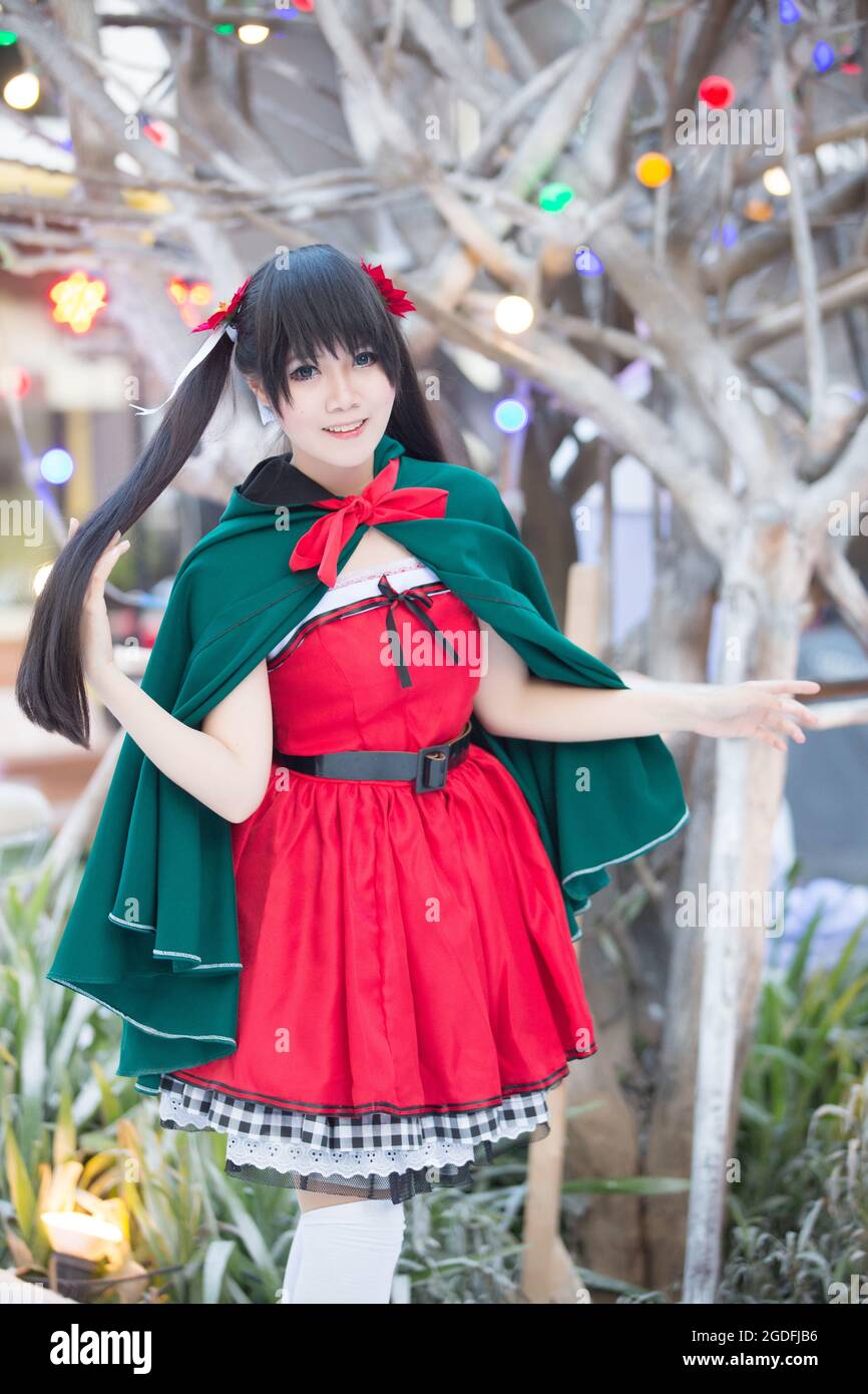 a portrait of beautiful female santa in christ mas Stock Photo - Alamy