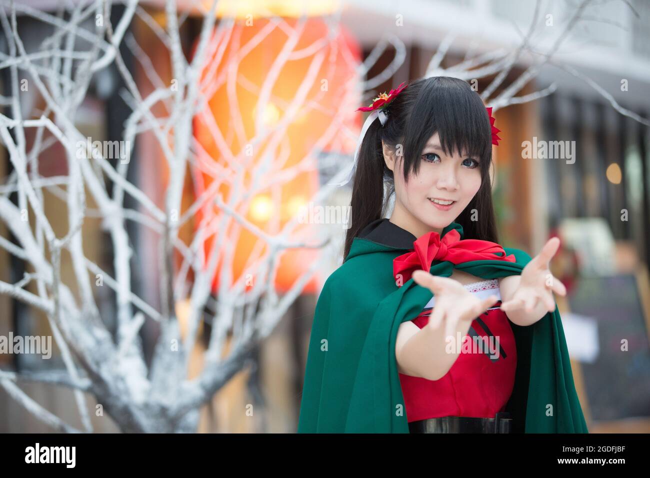 a portrait of beautiful female santa in christ mas Stock Photo - Alamy