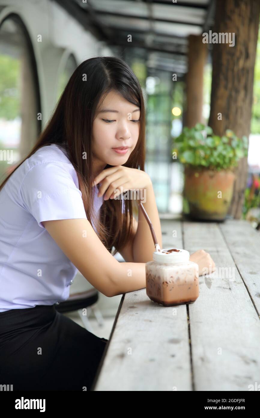 Asian student portrait in outdoor Stock Photo - Alamy