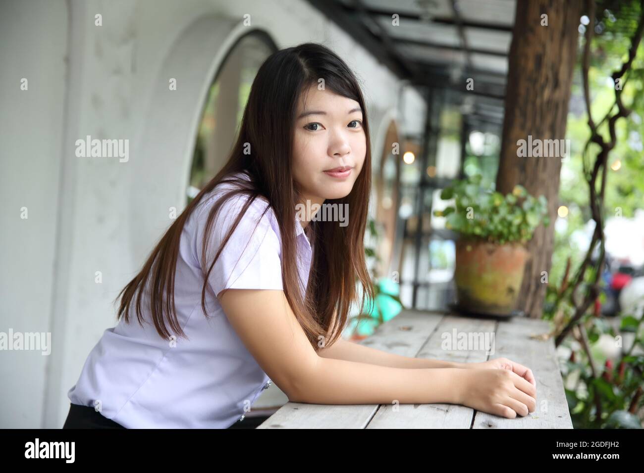 Asian student portrait in outdoor Stock Photo - Alamy