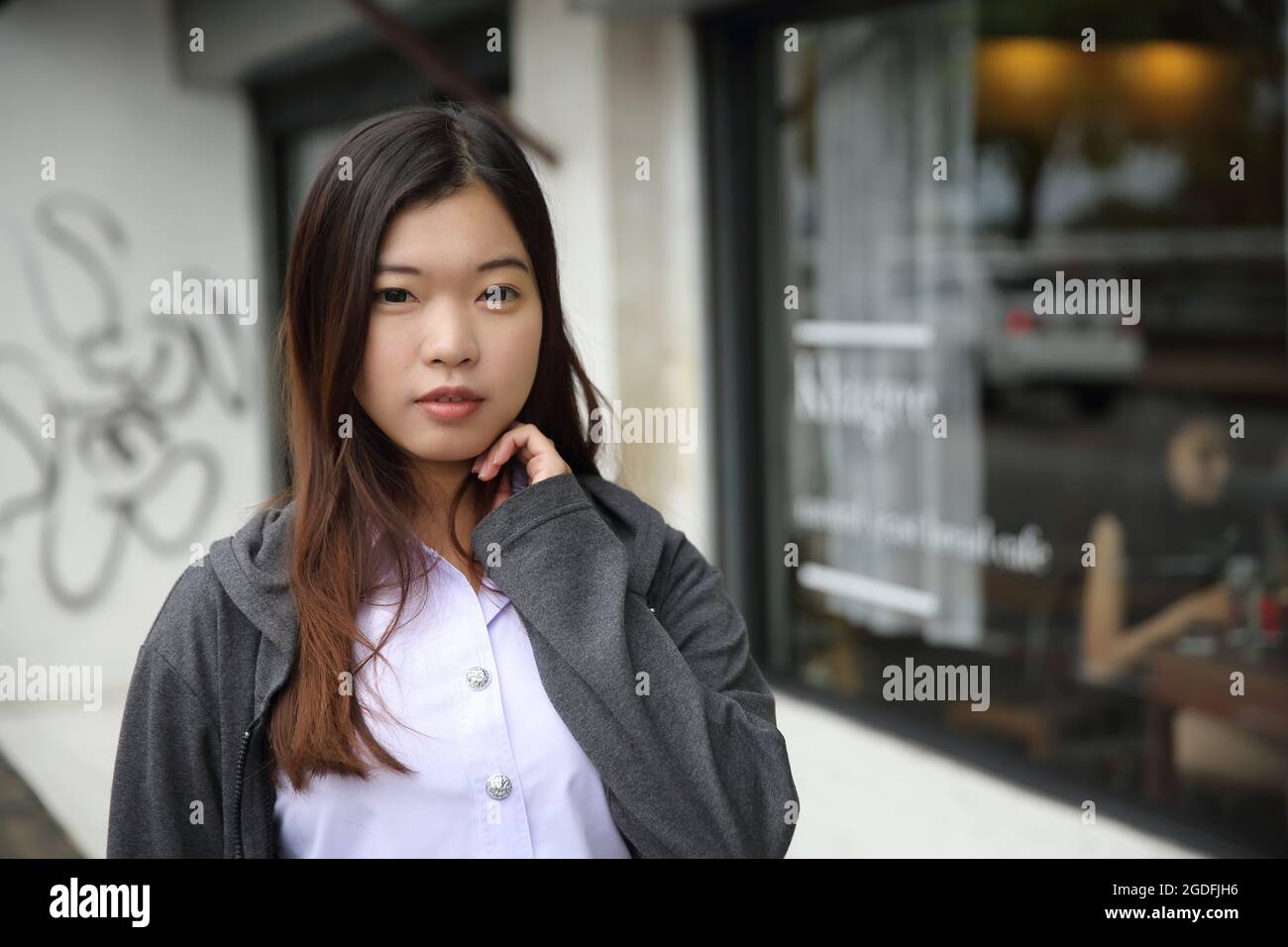 Asian student portrait in outdoor Stock Photo - Alamy