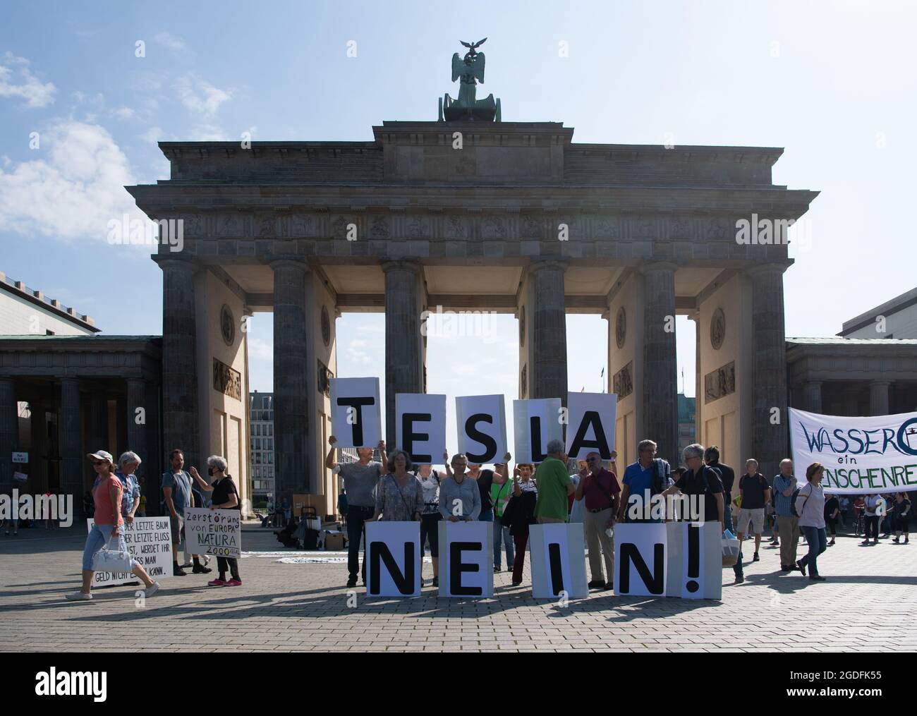 Berlin, Germany. 13th Aug, 2021. Demonstrators protest against the ...