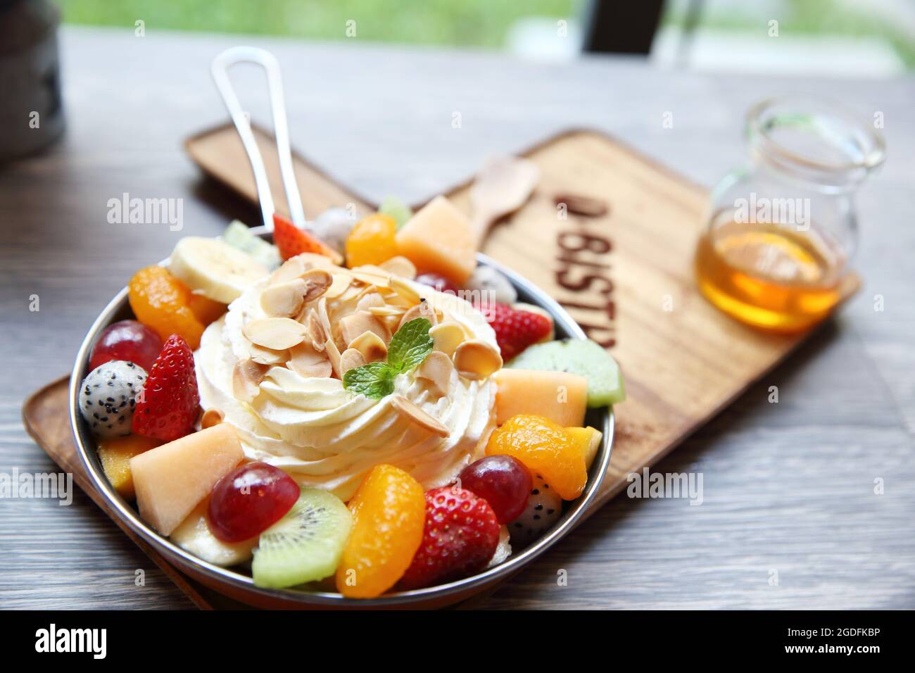 crape cake with fruit Stock Photo - Alamy