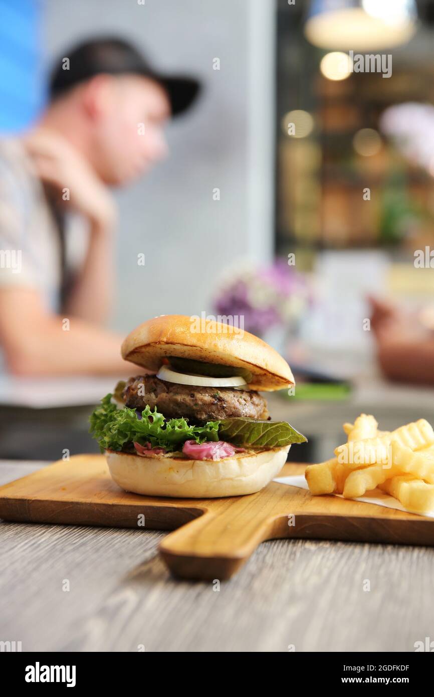 Big beef american burger hi-res stock photography and images - Alamy