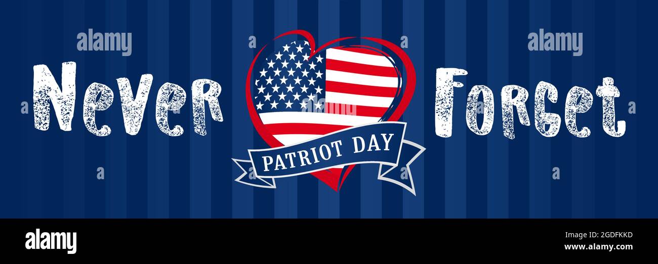 Patriot Day USA 09.11 horizontal banner. Isolated abstract graphic ...