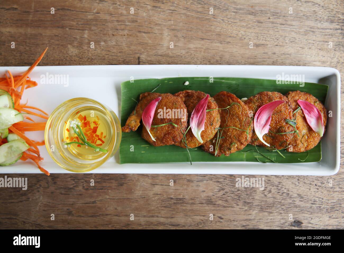 Local thai food Fried Fish paste balls Stock Photo - Alamy