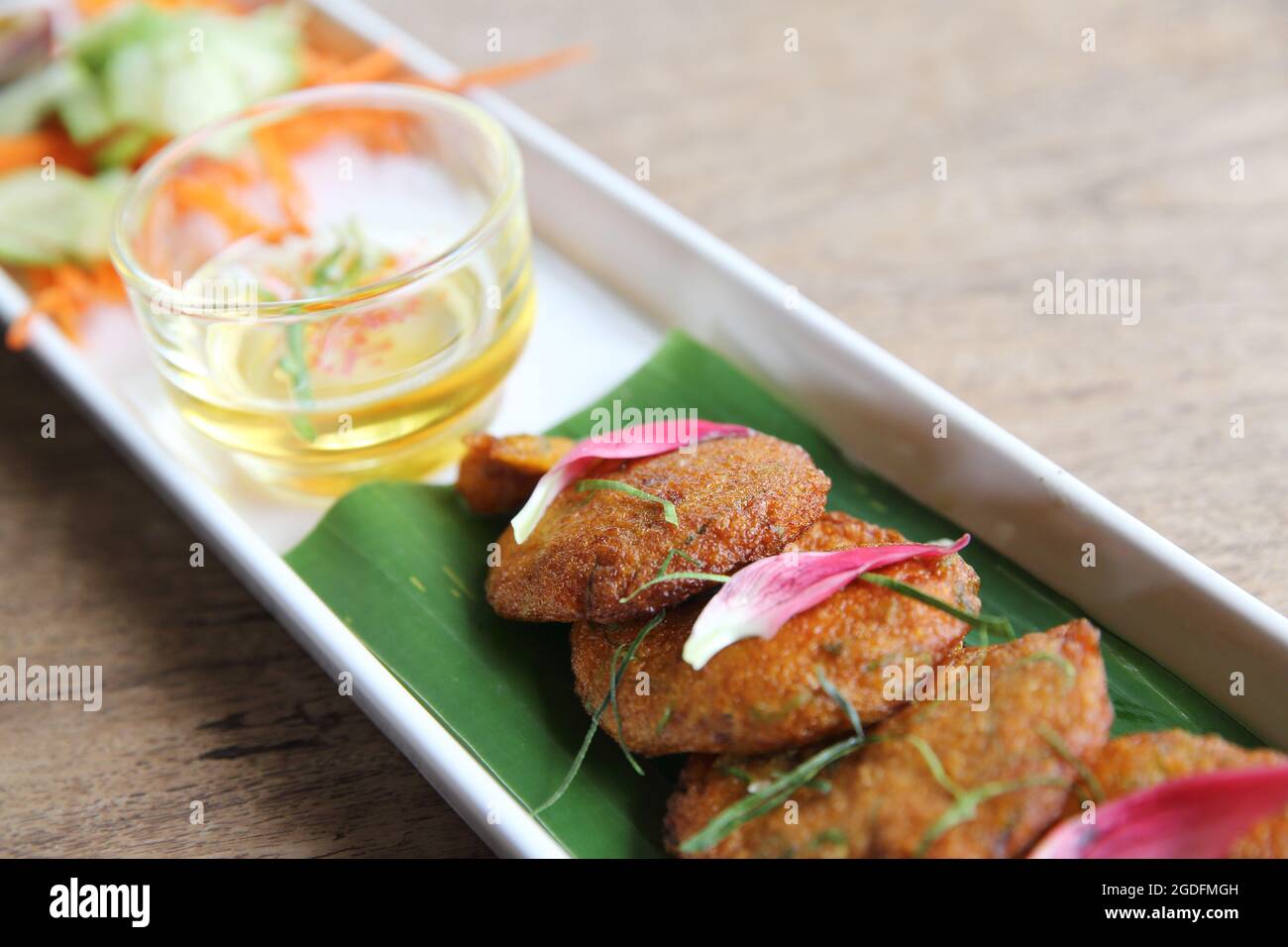 Local thai food Fried Fish paste balls Stock Photo - Alamy