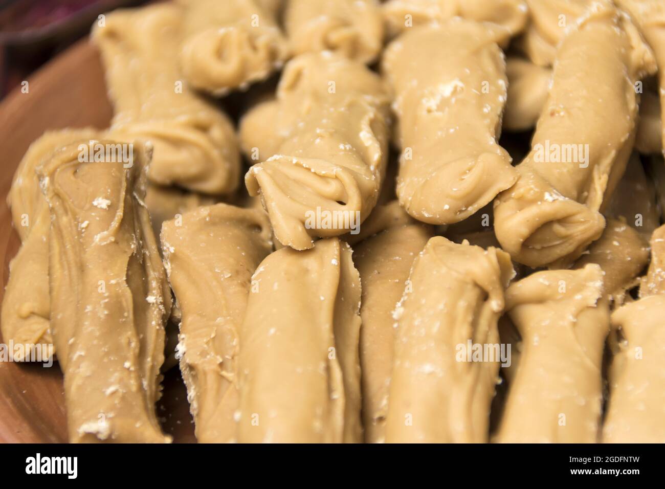 Typical candy canillita milk of Guatemala. Central America Stock Photo ...