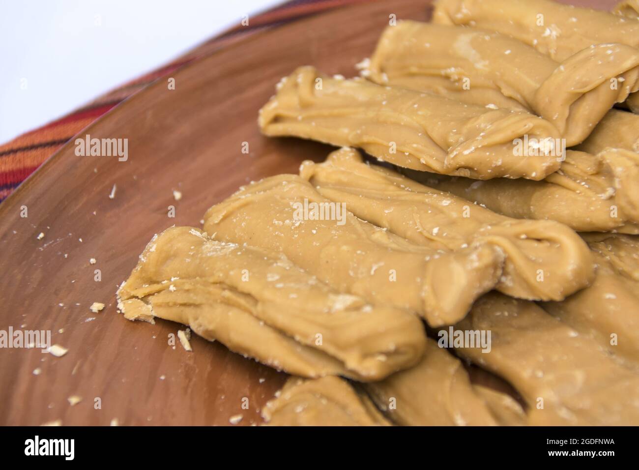 Typical candy canillita milk of Guatemala. Central America Stock Photo ...
