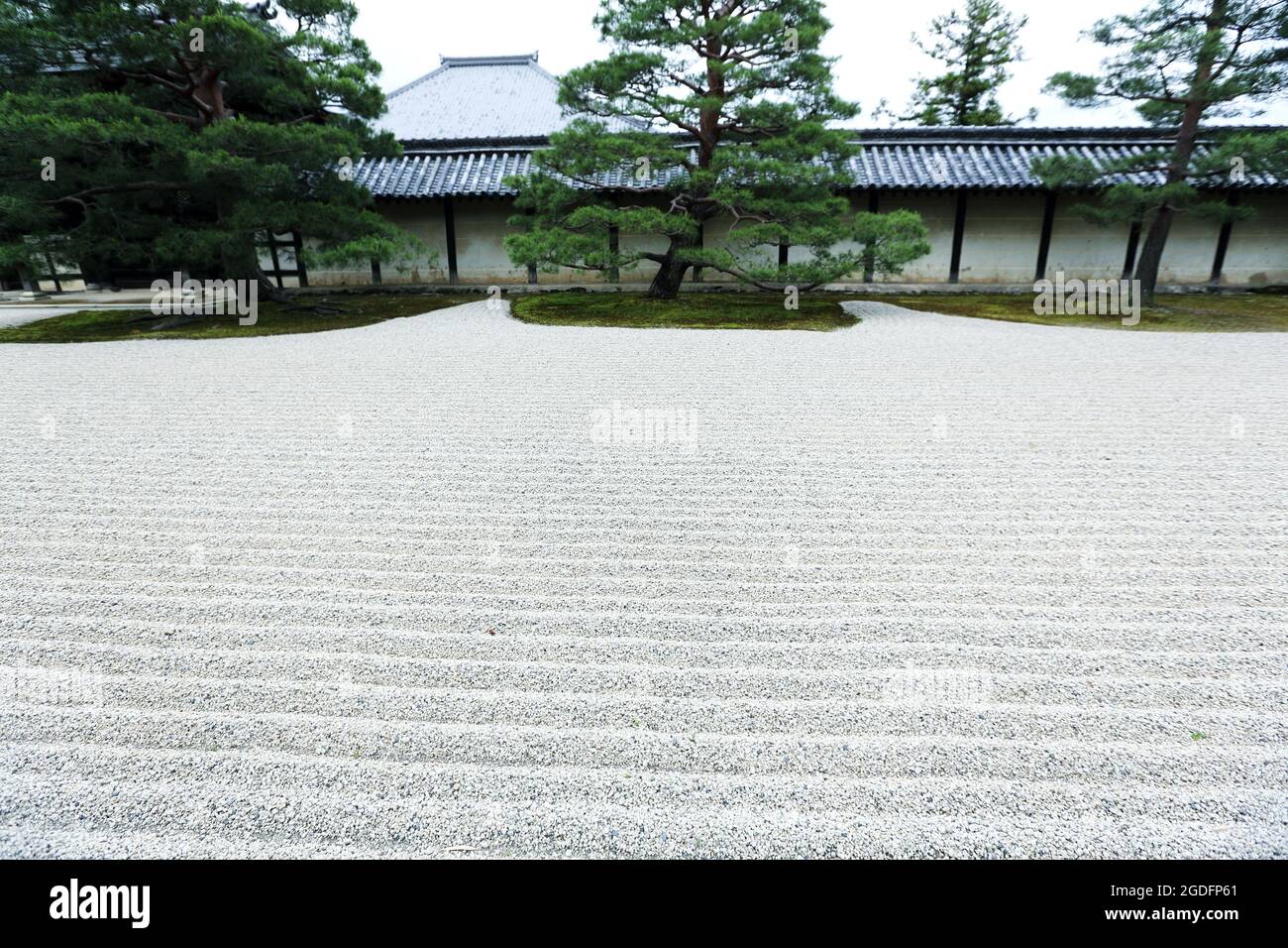 Japanese ZEN garden with stone in sand , Kyoto Japan Stock Photo - Alamy