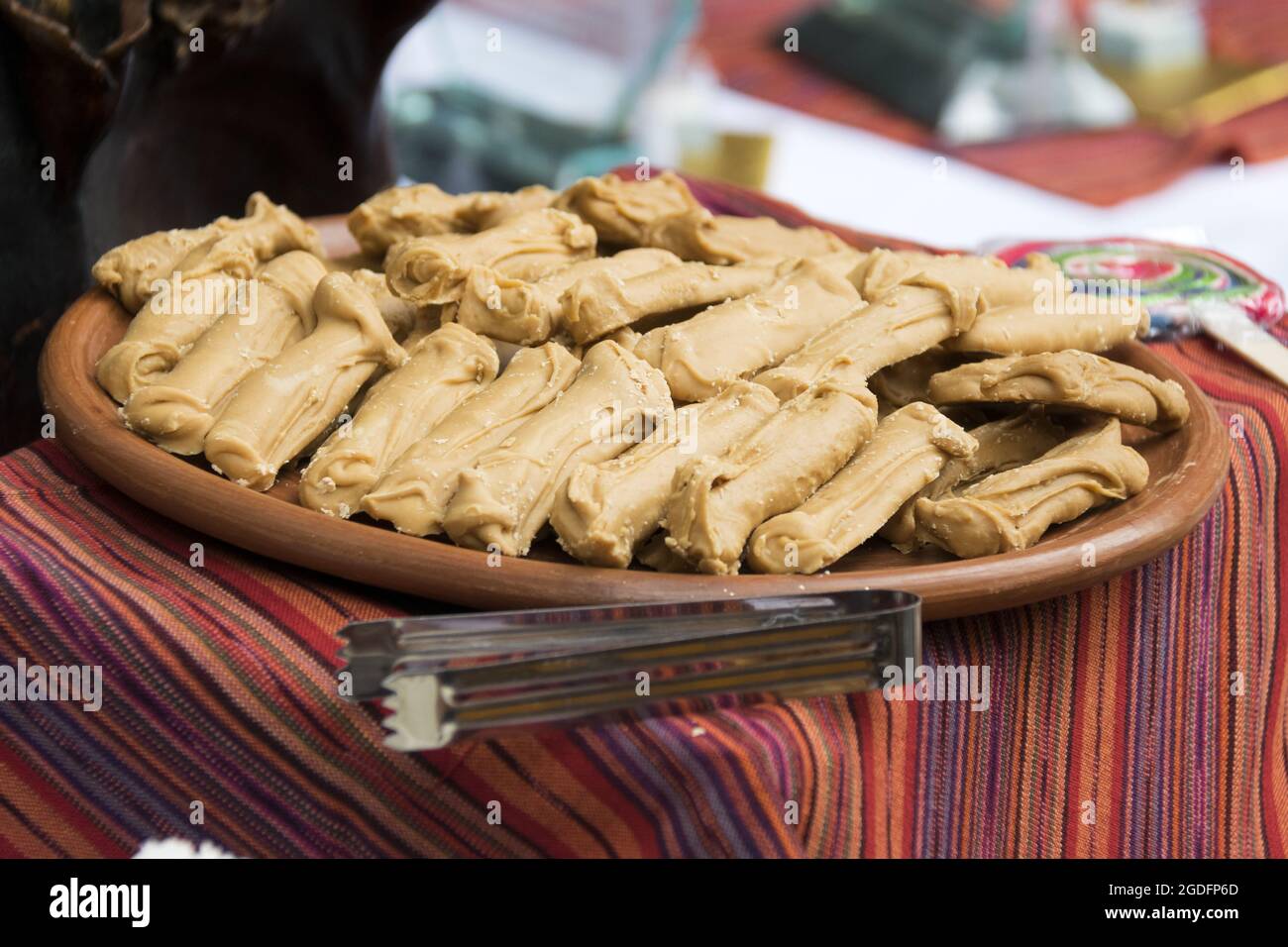 Typical candy canillita milk of Guatemala. Central America Stock Photo ...