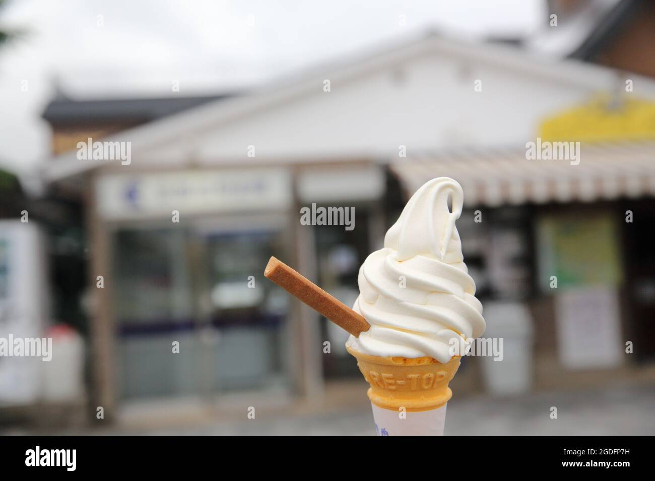 Ice Cream Soft Cream Vanilla in kyoto japan Stock Photo - Alamy