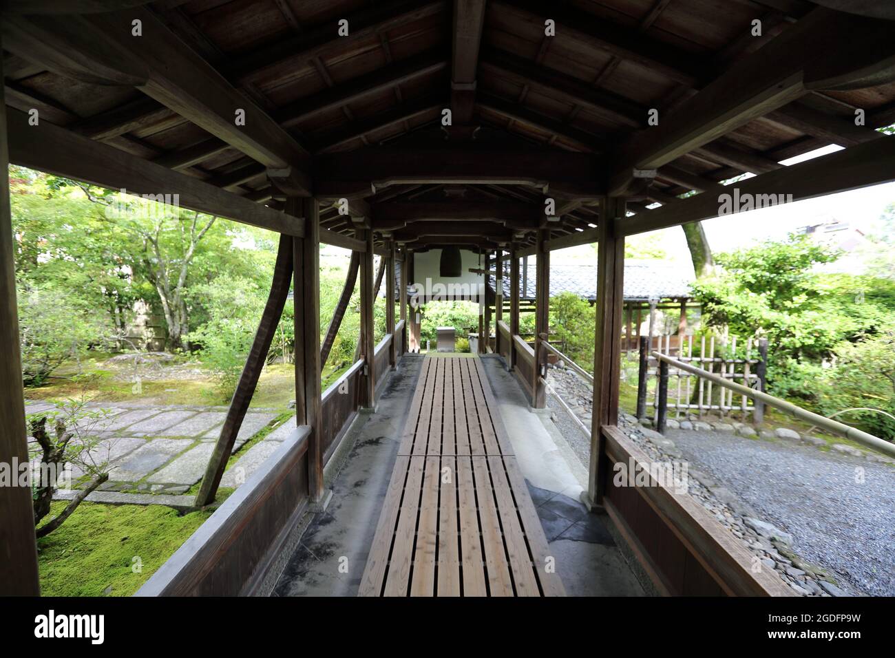 Japan temple wood walk way with Japanese garden , Kyoto Temple Japan ...