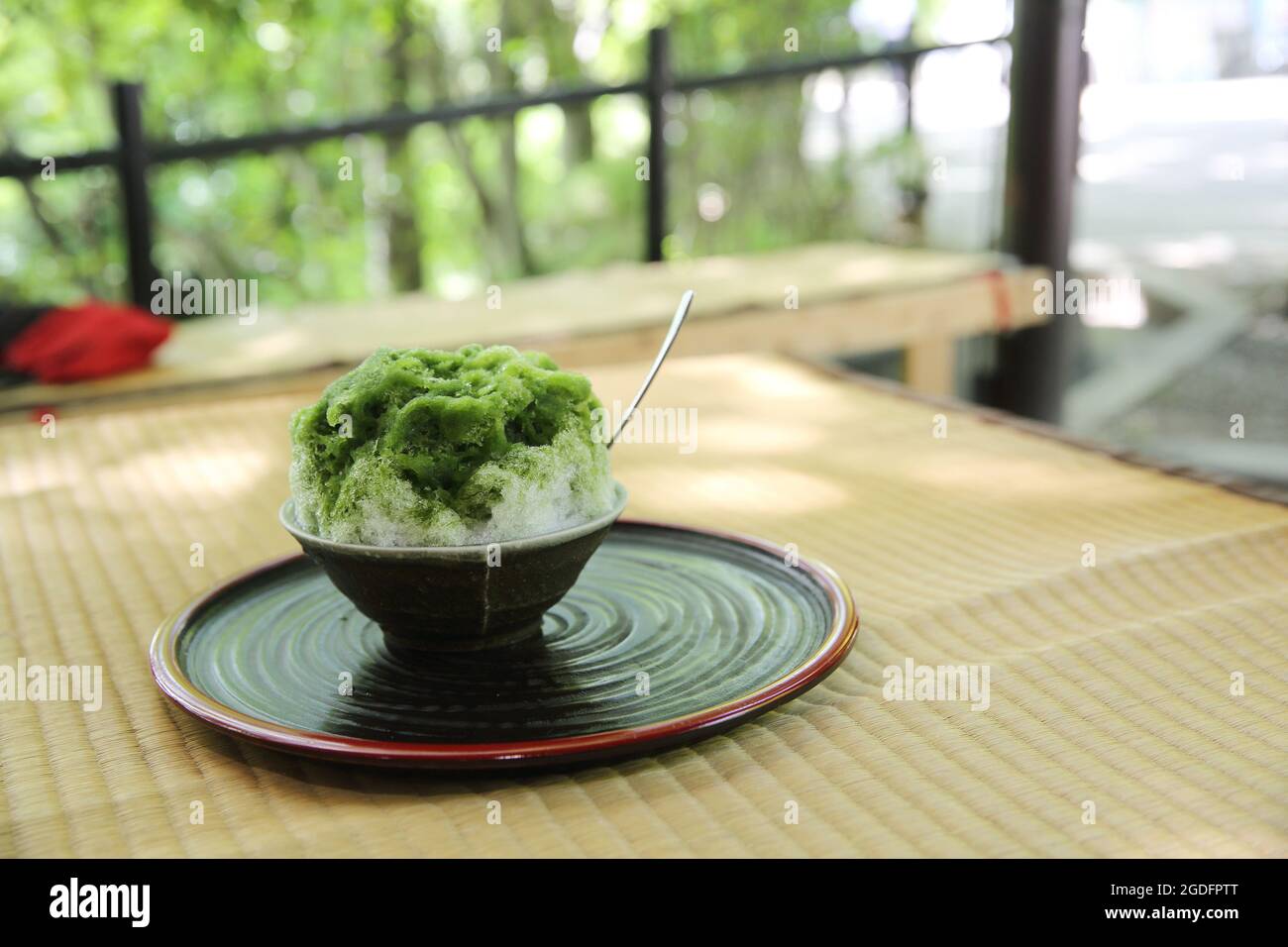 Japanese green tea shave ice Stock Photo - Alamy