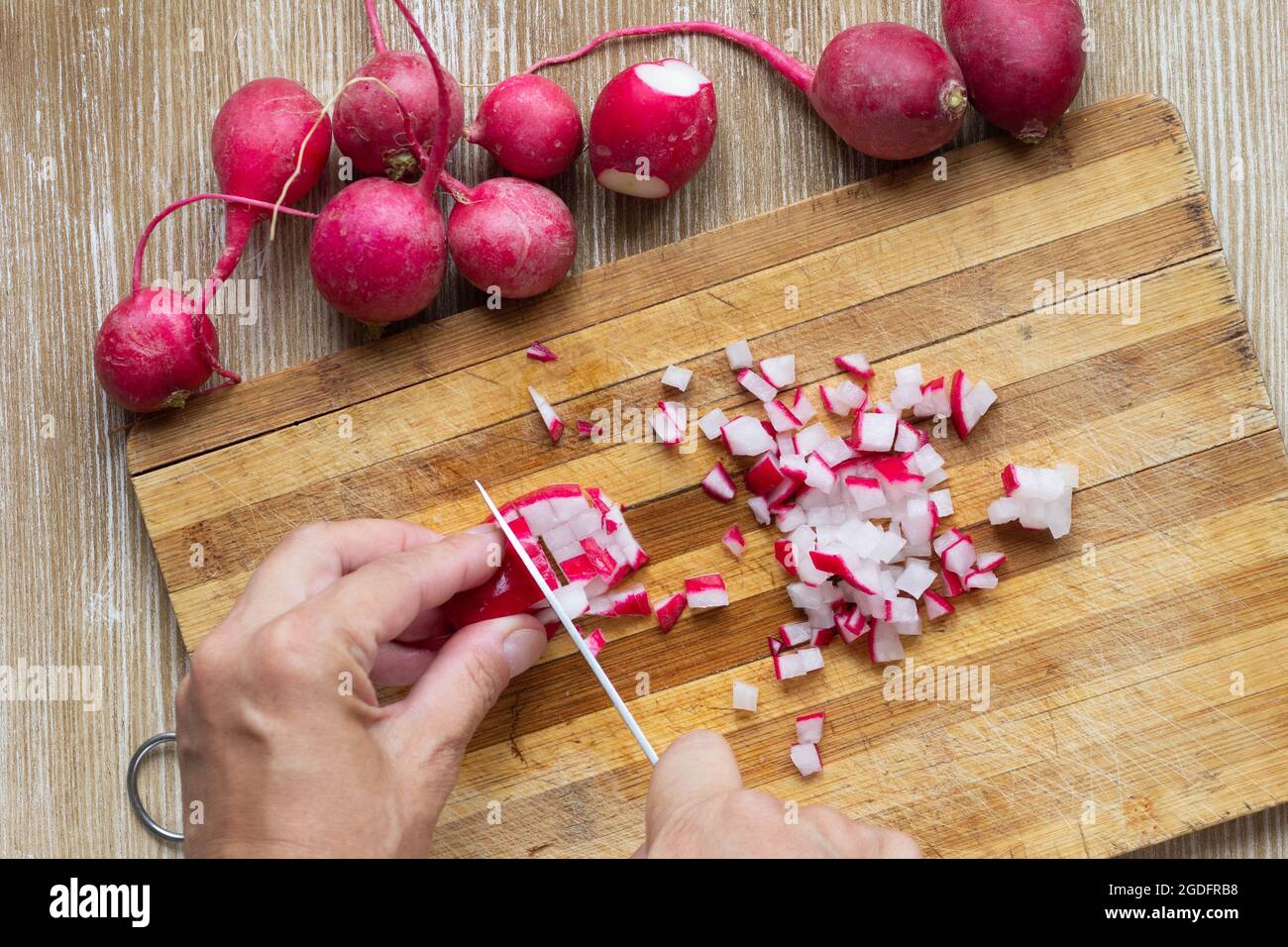 Top view hands woman cutting hi-res stock photography and images - Alamy