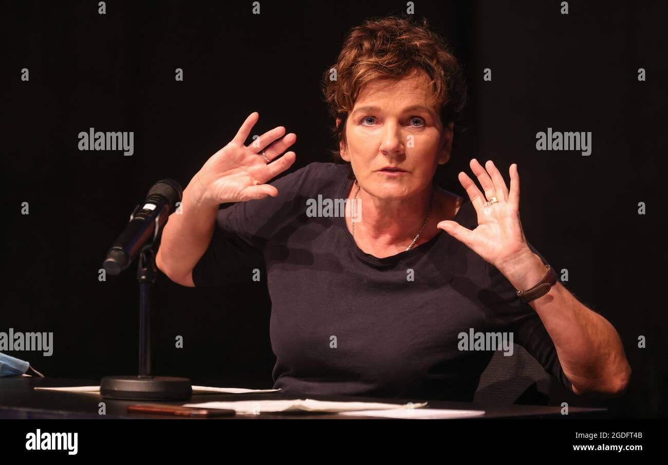 Hamburg, Germany. 13th Aug, 2021. Intendant Karin Beier presents the ...