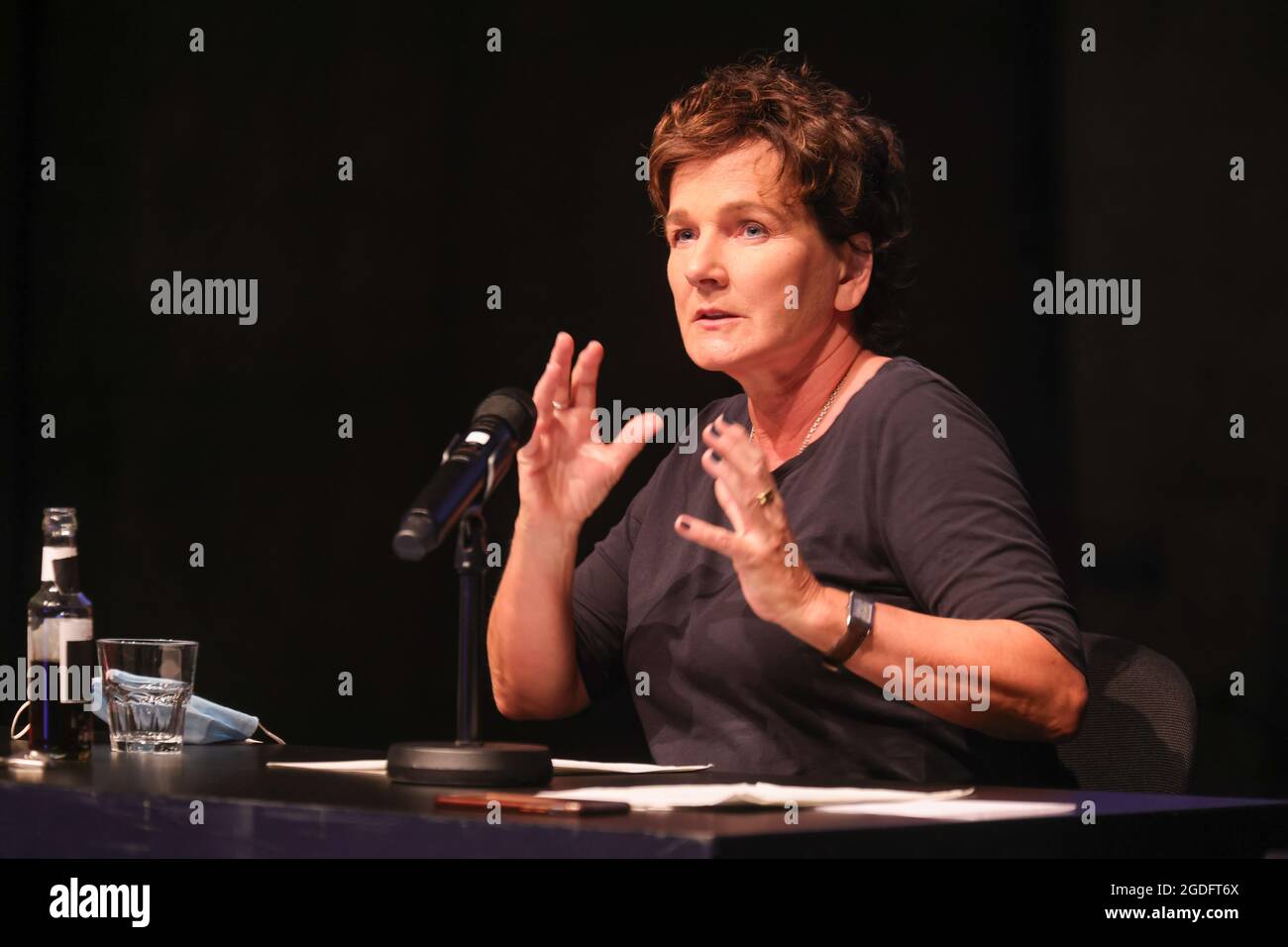Hamburg, Germany. 13th Aug, 2021. Intendant Karin Beier presents the ...