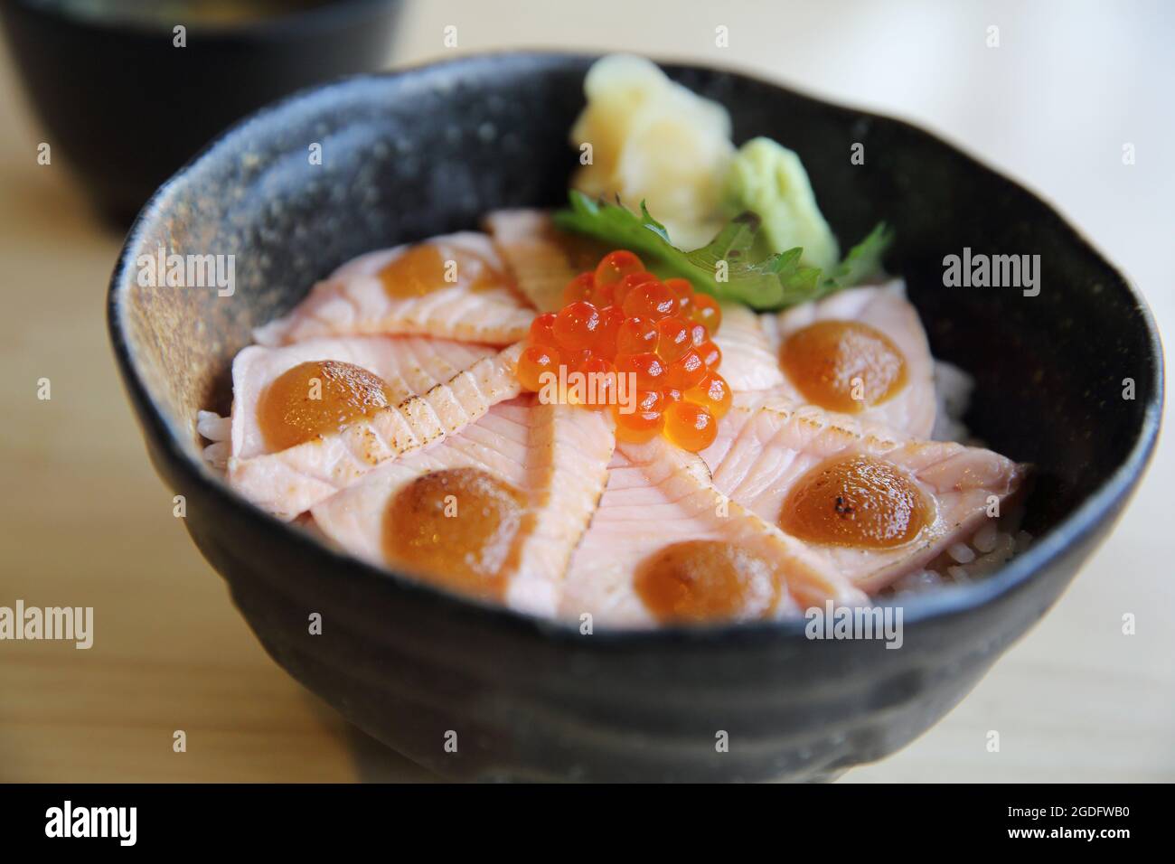 salmon sushi rice don , Japanese food Stock Photo - Alamy