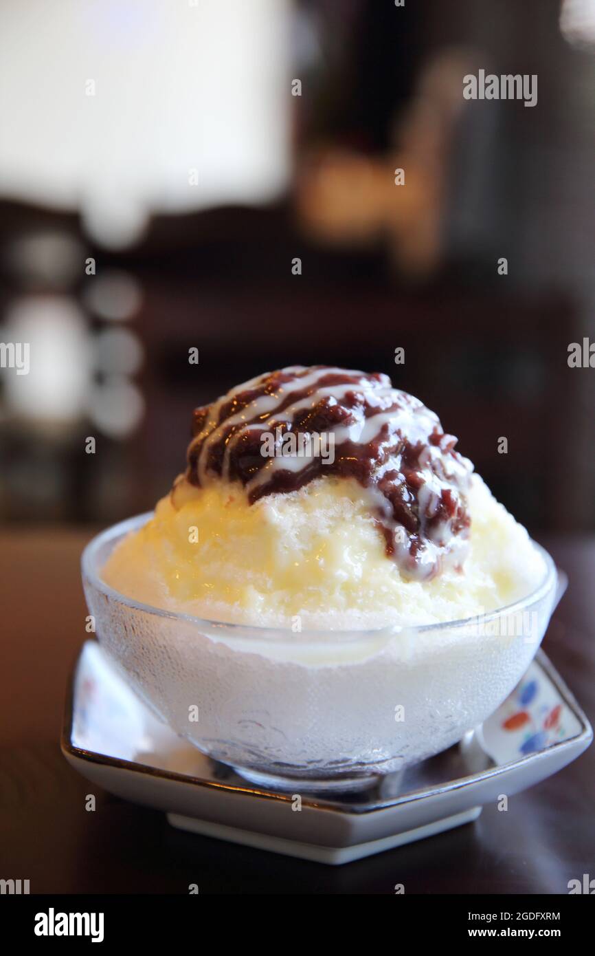 Red beans with japanese shave ice Stock Photo - Alamy