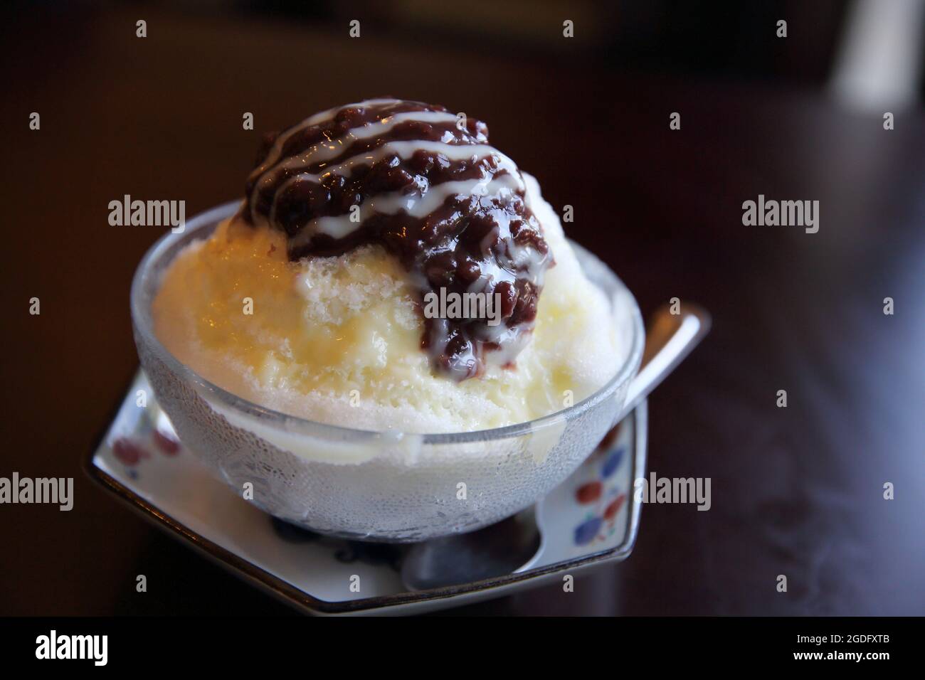 Red beans with japanese shave ice Stock Photo - Alamy