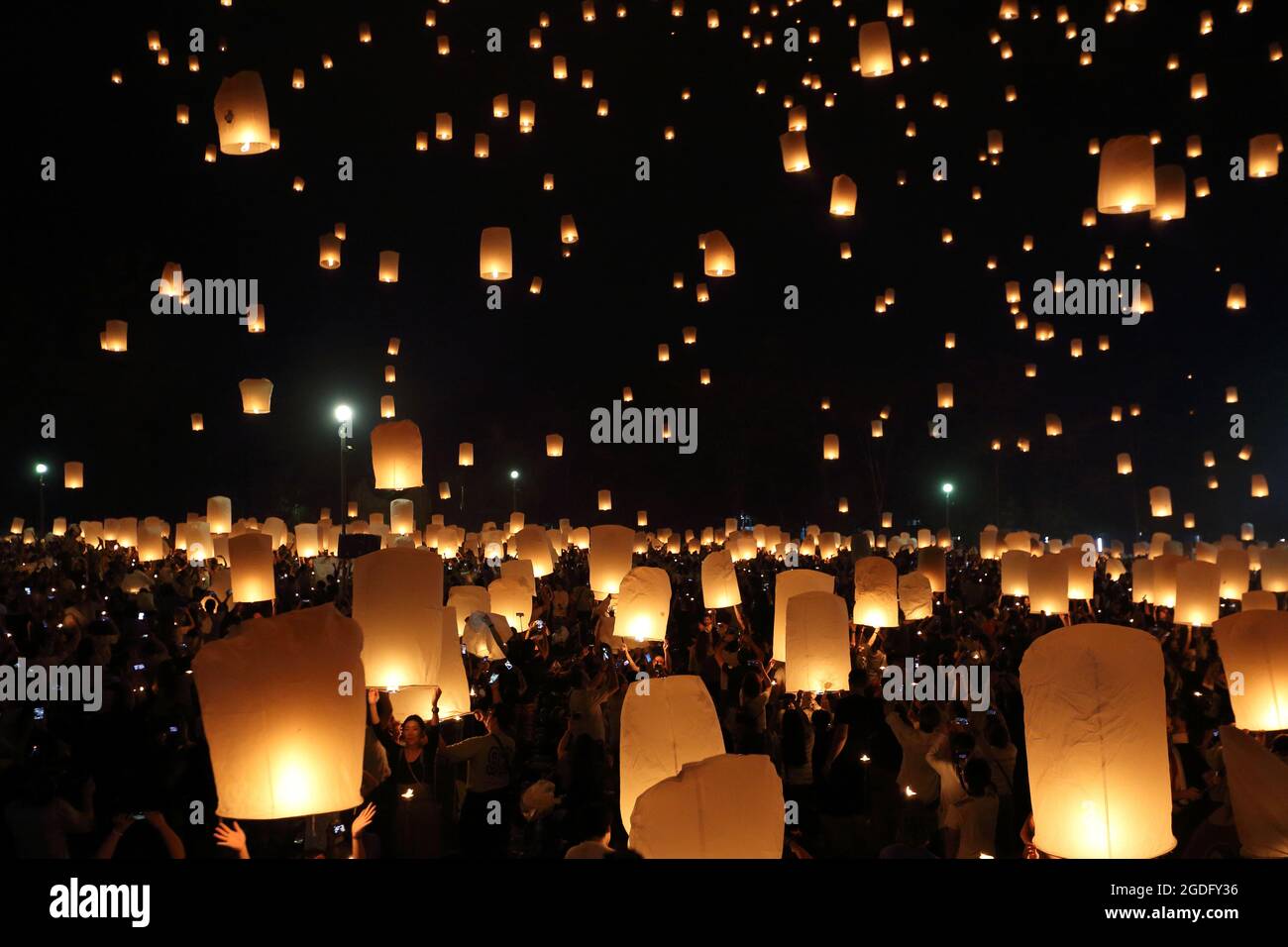Floating lantern festival in Thailand Stock Photo - Alamy