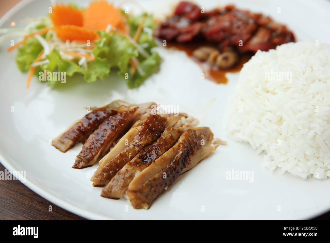 Chinese food Barbecued pork with rice Stock Photo - Alamy