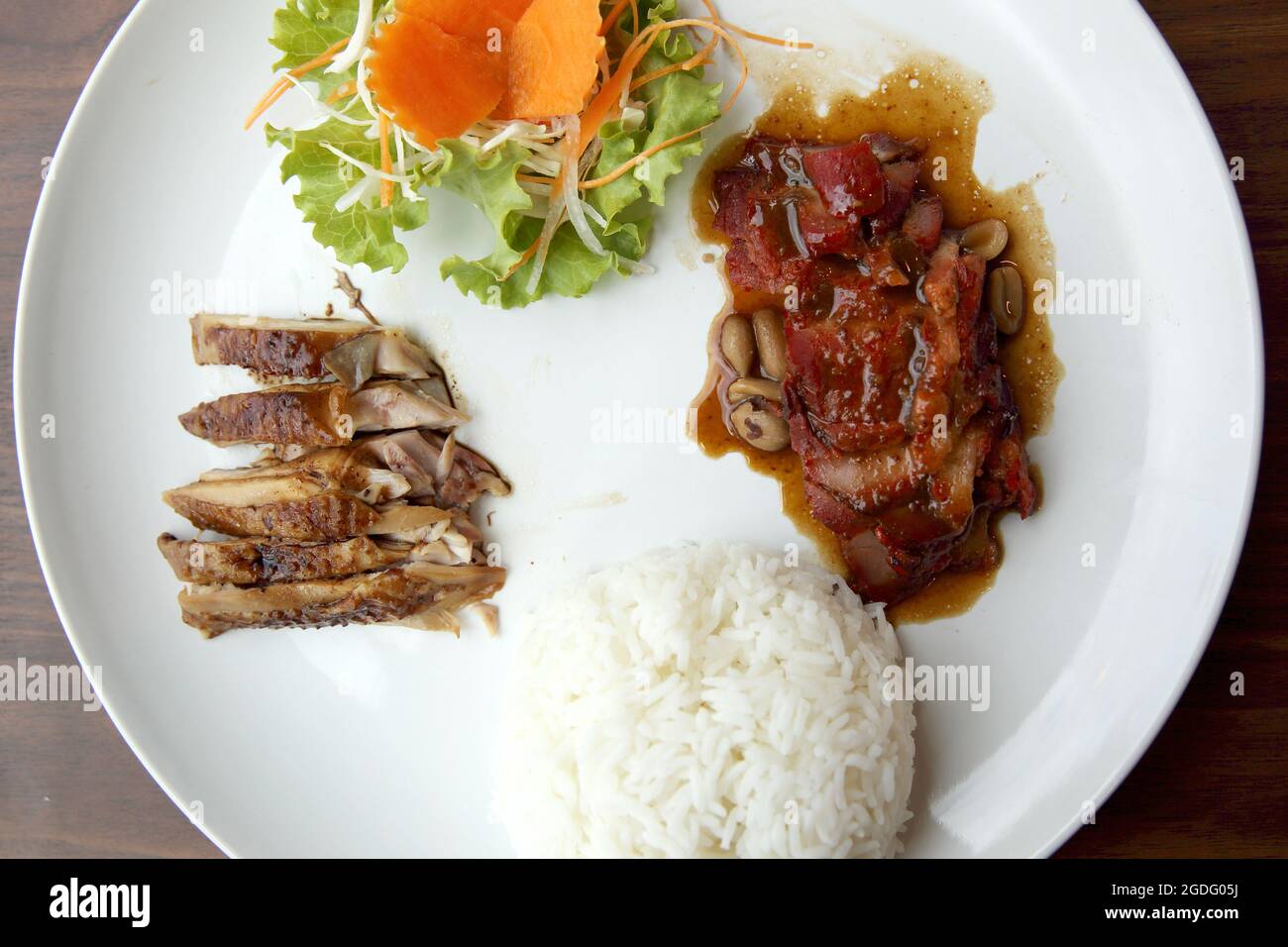 Chinese food Barbecued pork with rice Stock Photo - Alamy