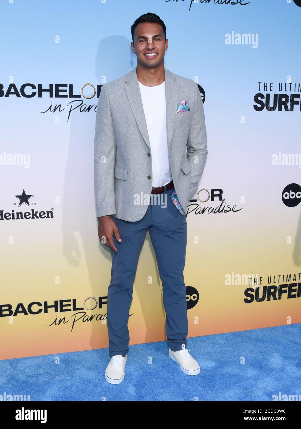 August 12, 2021, Santa Monica, California, USA: Aaron Clancy attends ...