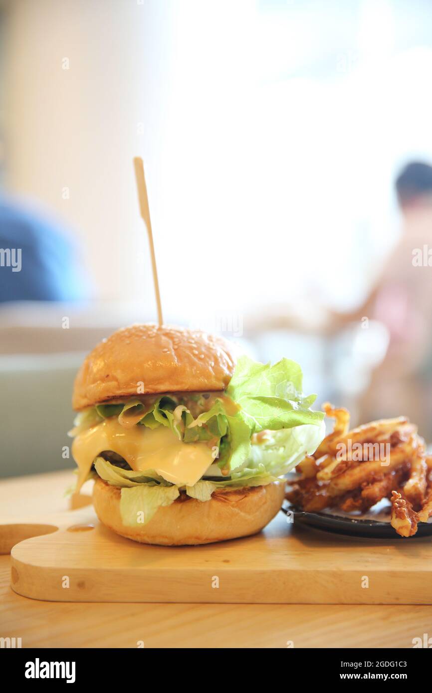 Beef Hamburger japanese style Stock Photo - Alamy